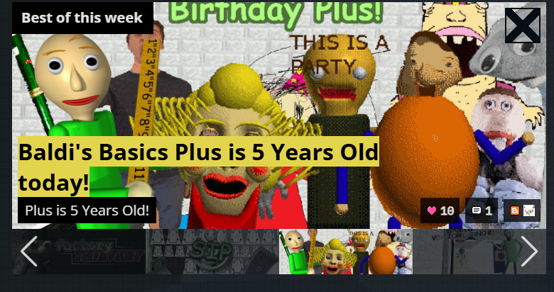 Baldi's Basics Plus is 5 Years Old today! Blog Post for Baldi's Basics ...
