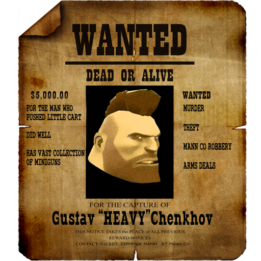Wanted Heavy Poster v2.0 Spray for Team Fortress 2 | TF2 Sprays
