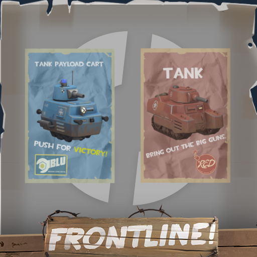 Frontline! blue&red tank spray Spray for Team Fortress 2 | TF2 Sprays