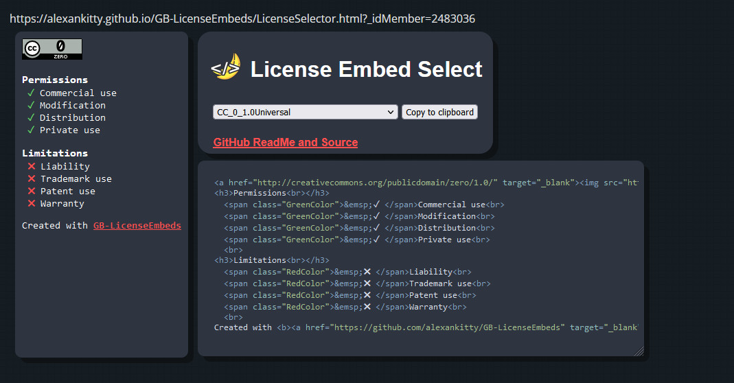 GB License Embeds App