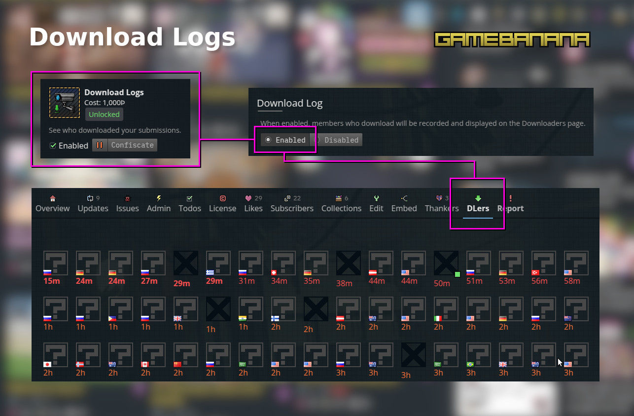 Download Logs & Visibility Settings Blog Post for GameBanana | GB Blogs