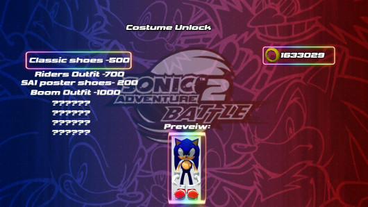 Costume Unlock Concept for Sonic Adventure 2 | SA2 Concepts