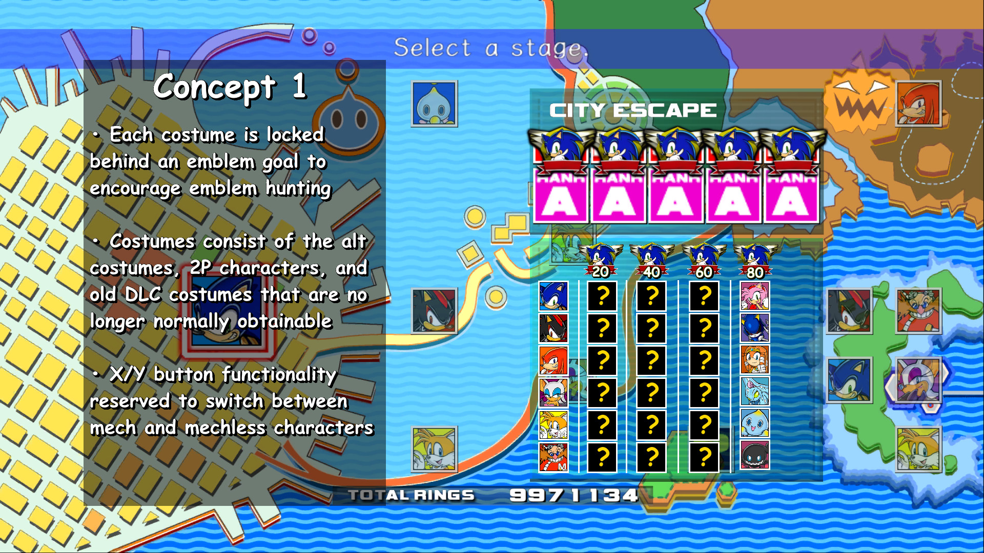 Fleshed out Character Select system Concept for Sonic Adventure 2 | SA2 ...