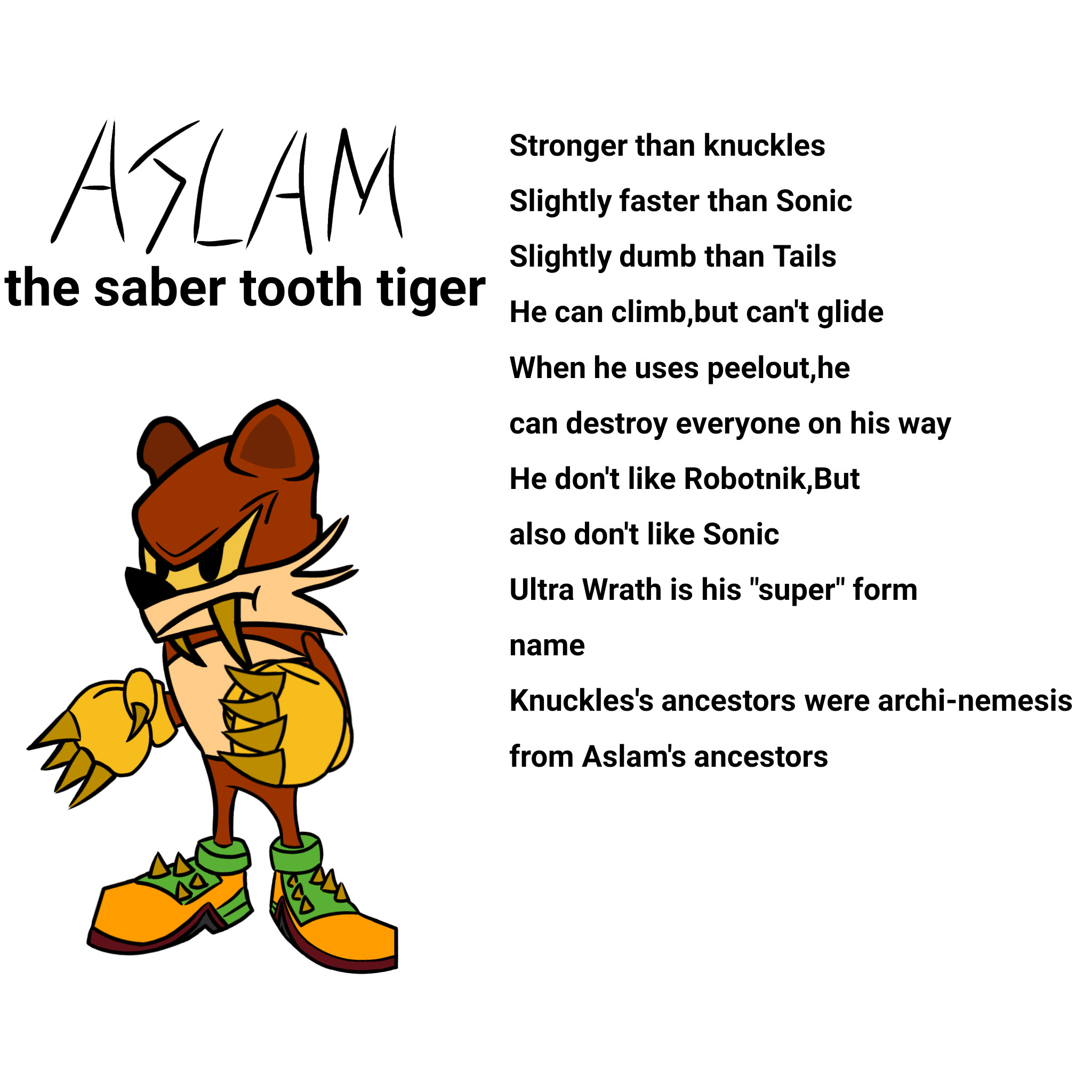 (Aslam/Sharp)Stripe the Saber Tooth Tiger Concept for Sonic 3 A.I.R ...