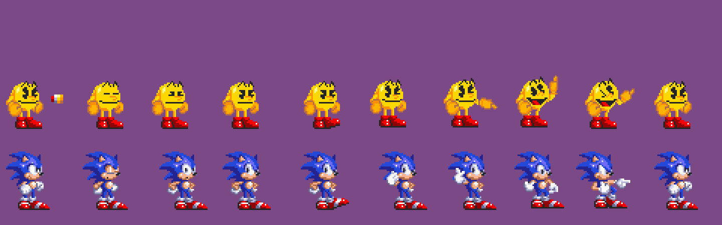 Pac-Man in Sonic 3 A.I.R. idle animation Concept for Sonic 3 A.I.R ...