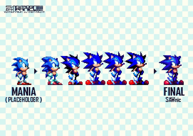 early newtrogic panic sprite/big forehead sonic Concept for Sonic 3 A.I ...
