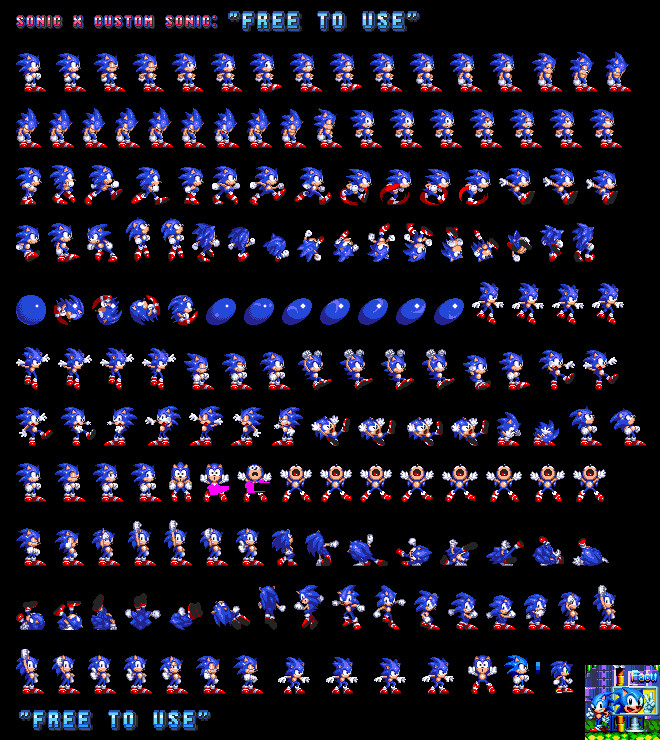 Sonic Running Sprite Sheet