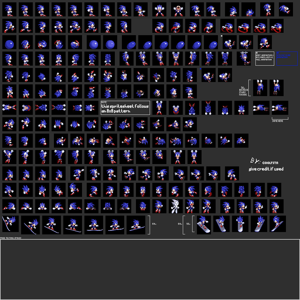 Sonic Winter Wonderland Sprite sheet Concept for Sonic 3 A.I.R. | S3AIR ...