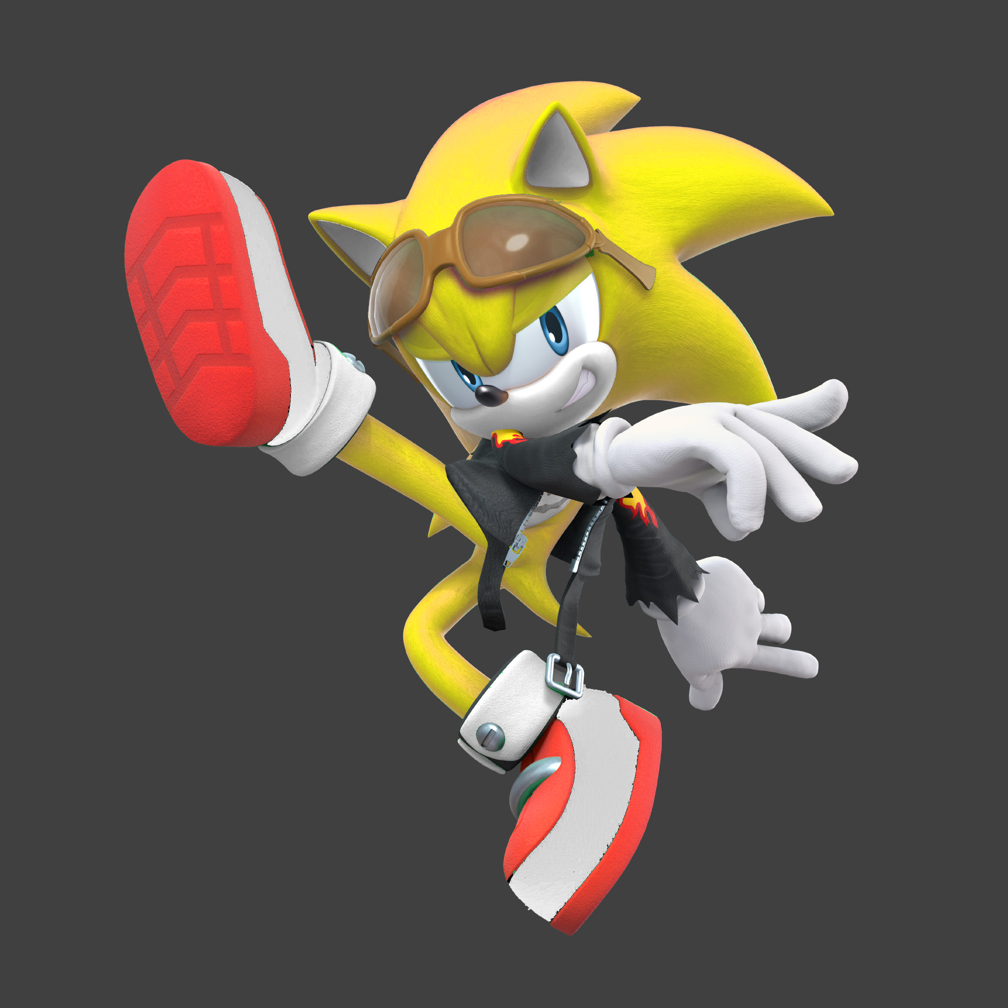 Transparent Sonic Scared Sonic The Hedgehog 16” Premium Pleather