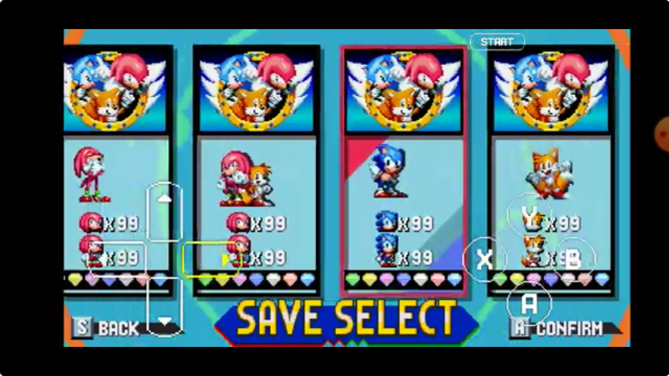 Remixed mania data select Concept for Sonic 3 A.I.R. | S3AIR Concepts
