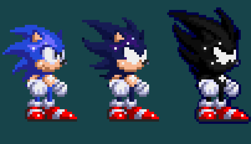 Semi dark and true dark forms in Ultray sprites Concept for Sonic 3 A.I ...