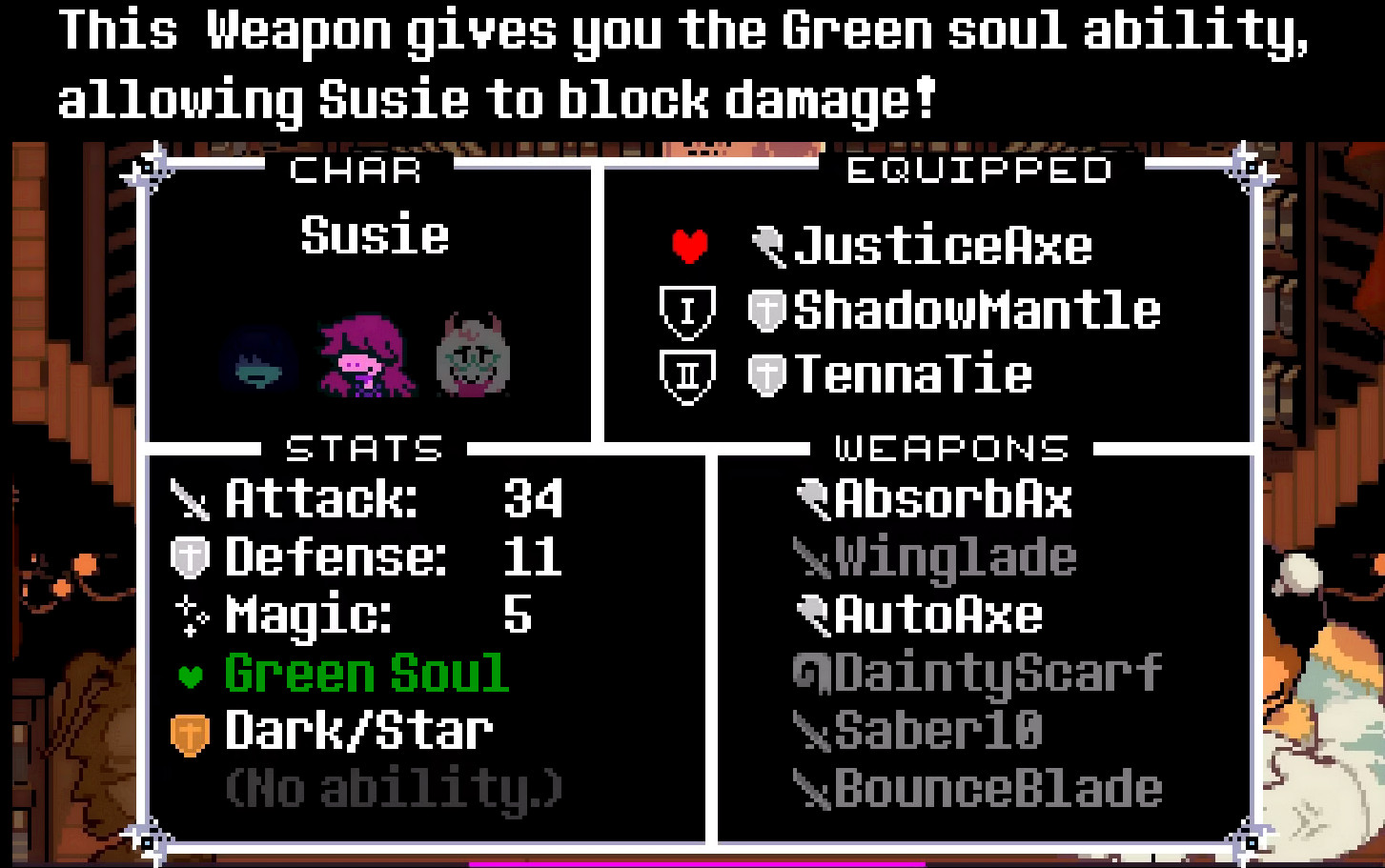 Green soul ability for Justice axe Concept for Deltarune | DR Concepts