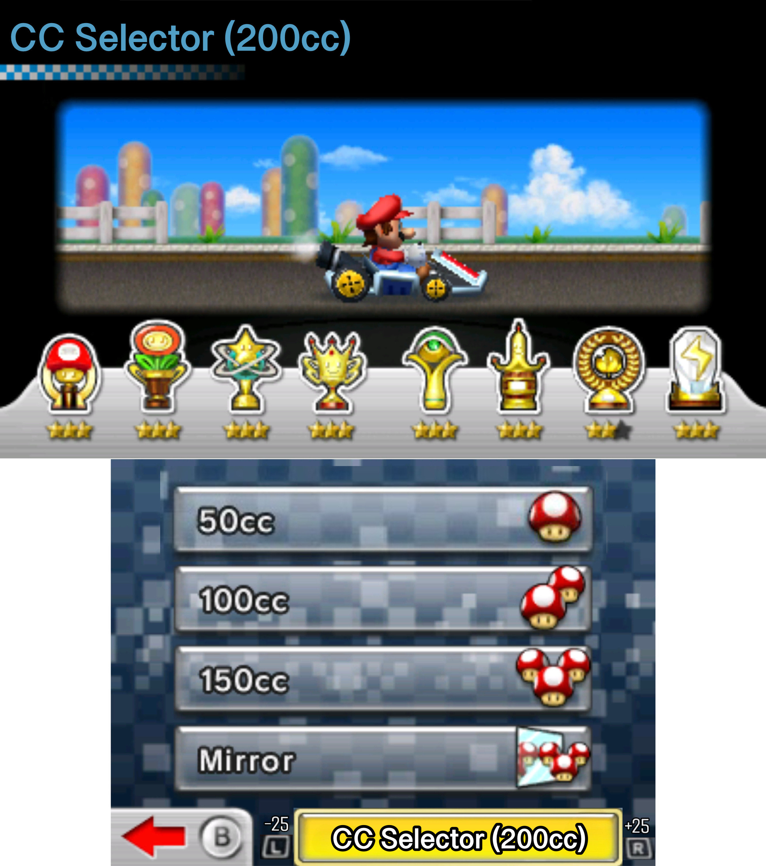 CC Selector in CC Menu? Concept for Mario Kart 7 | MK7 Concepts