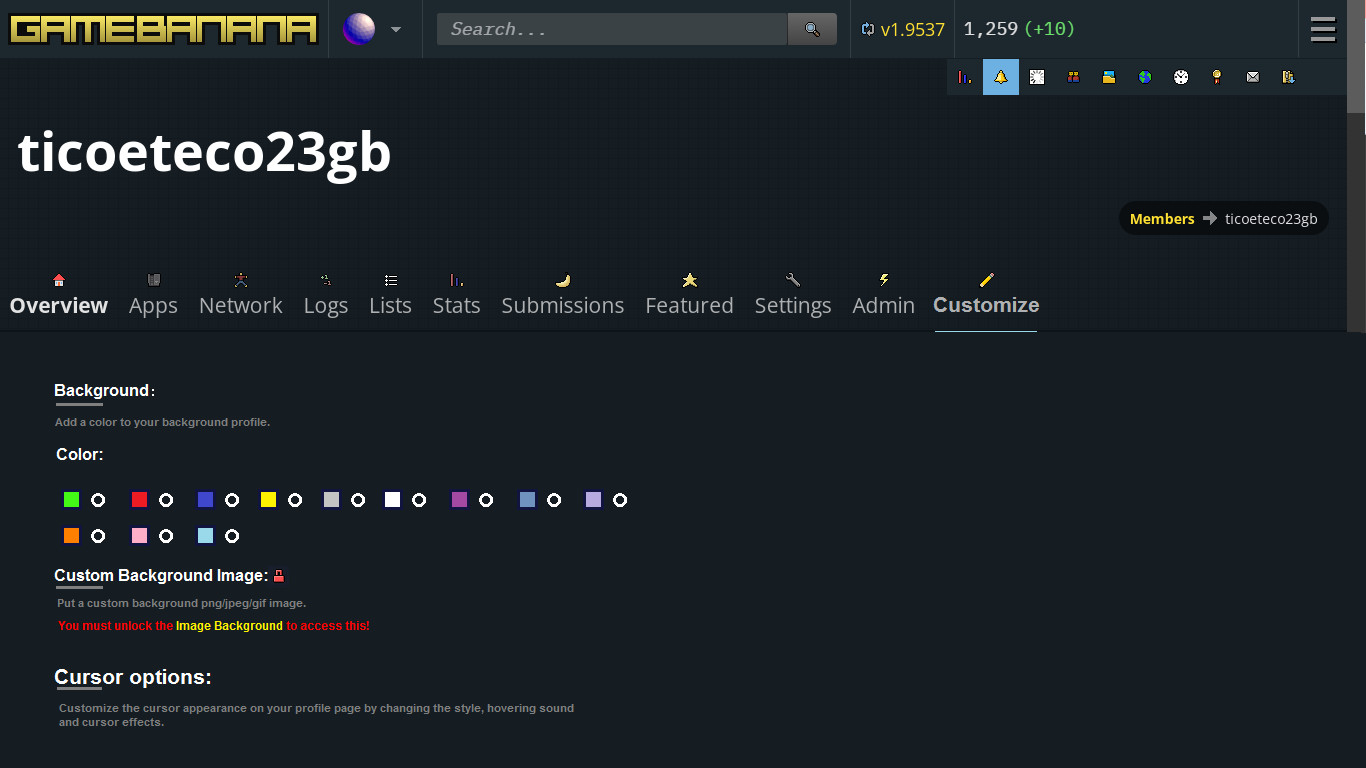 An easier way to customize your profile page. Site Idea
