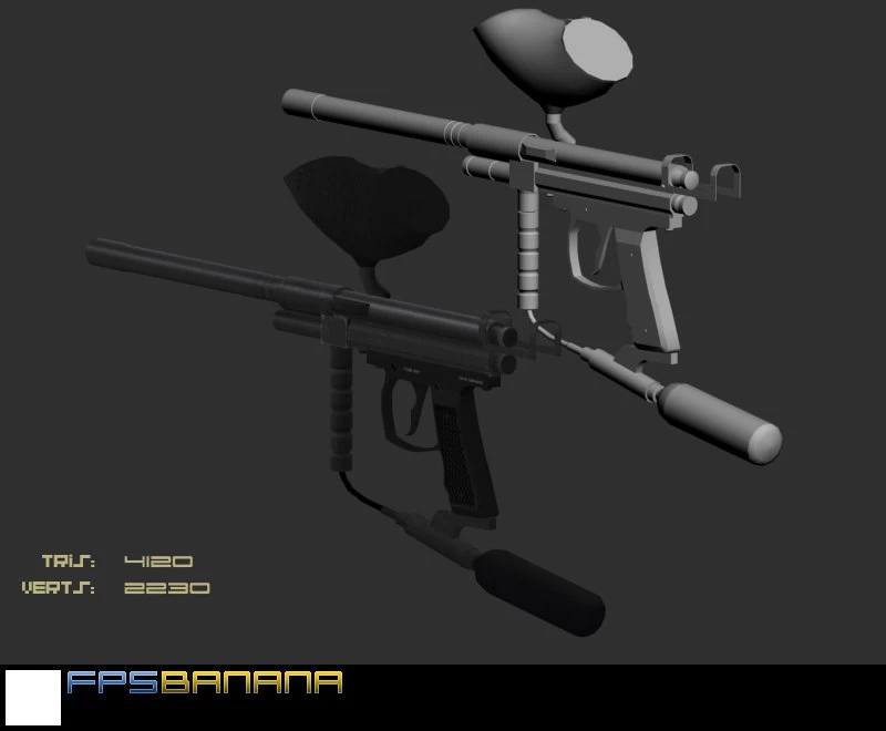 3d Printed Paintball Gun BT 4 Combat Paintball Gun 3d Model 3ds Max