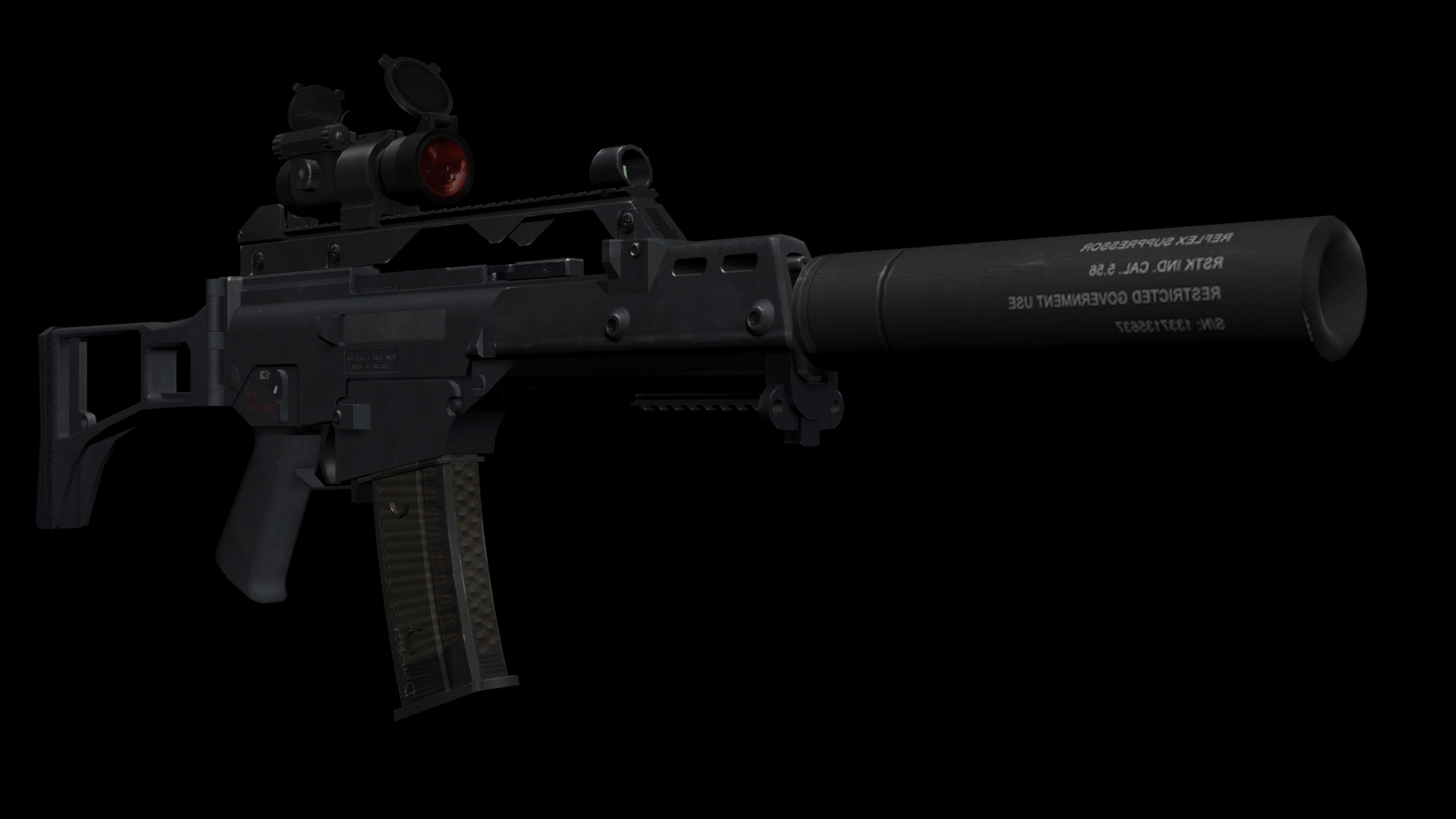 G36C with Aimpoint and Silencer 3D Model