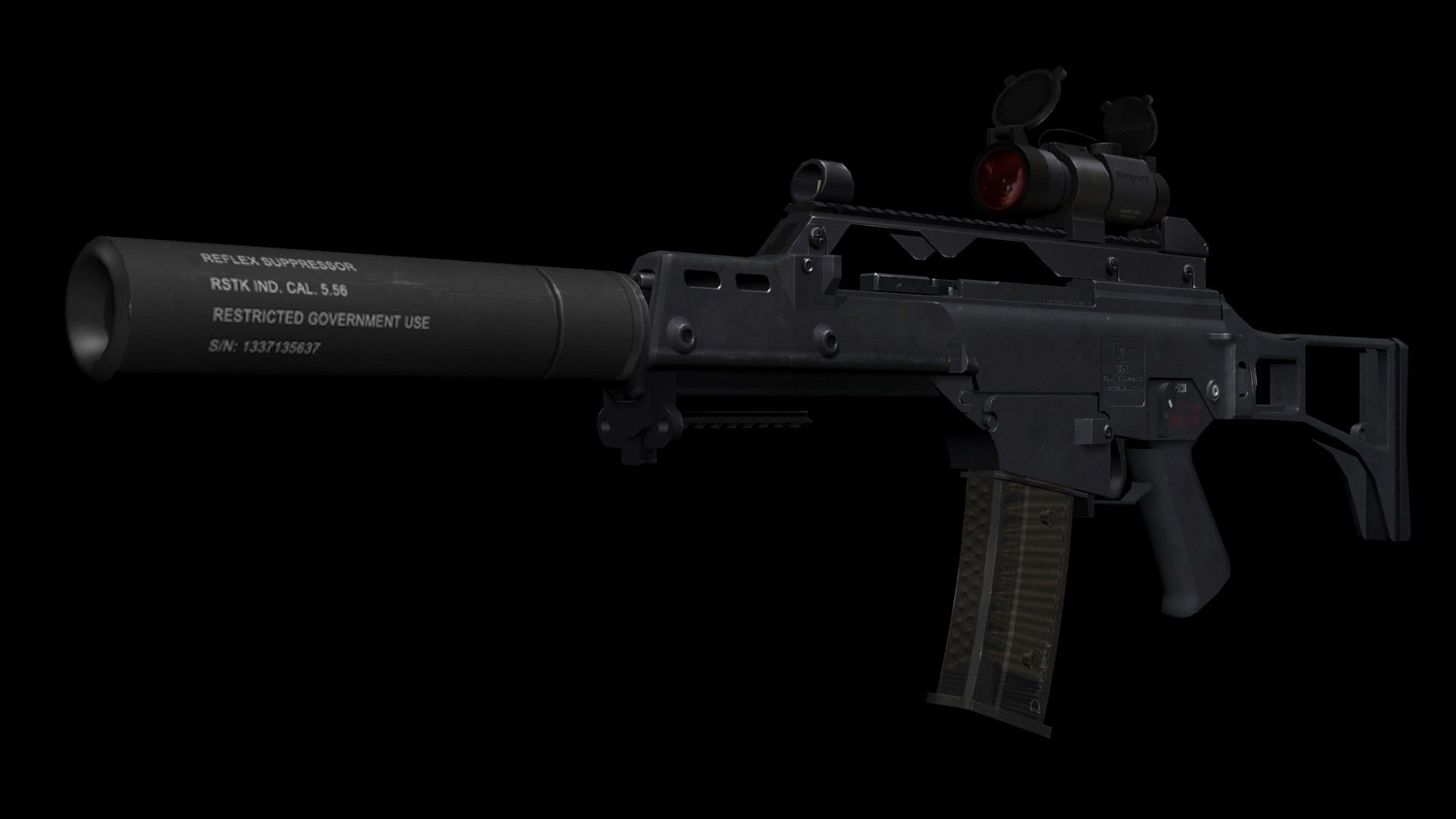 G36C with Aimpoint and Silencer 3D Model