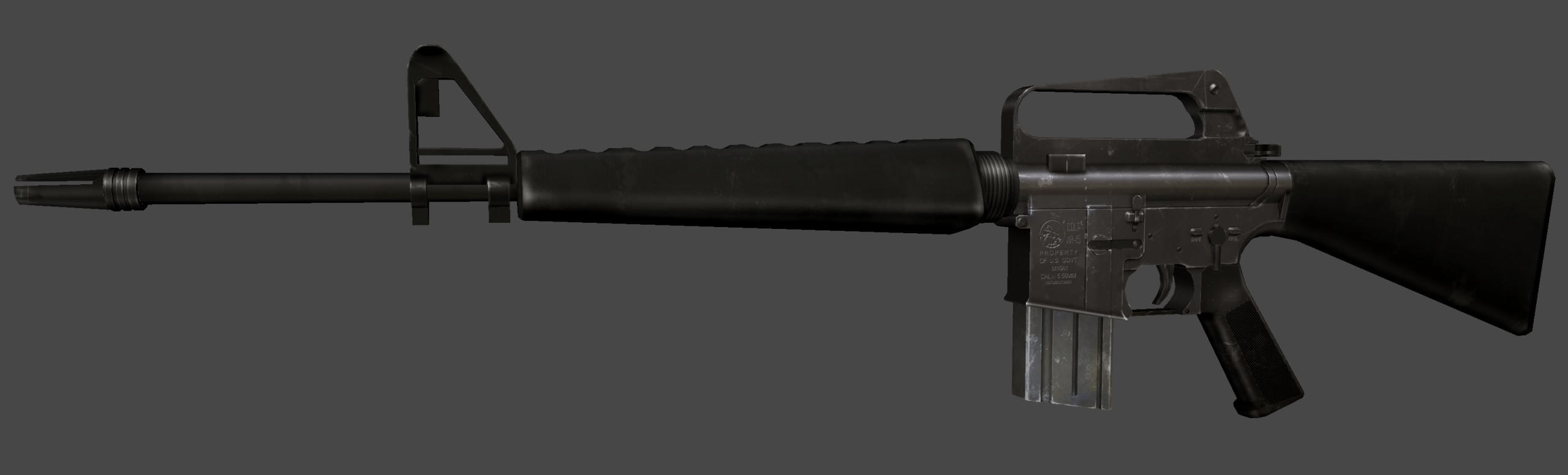 XM16E1/M16A1 3D Model