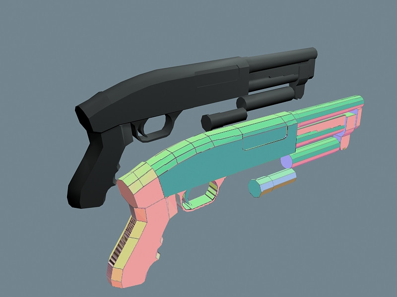 Super Shorty (Mossberg, Low Poly) 3D Model
