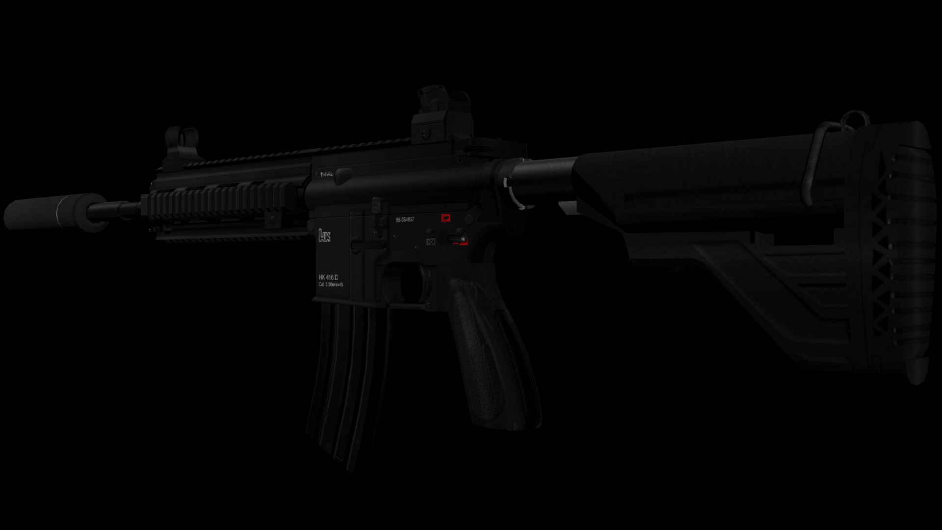 HK416 With Current Gen Stock & Grip 3D Model