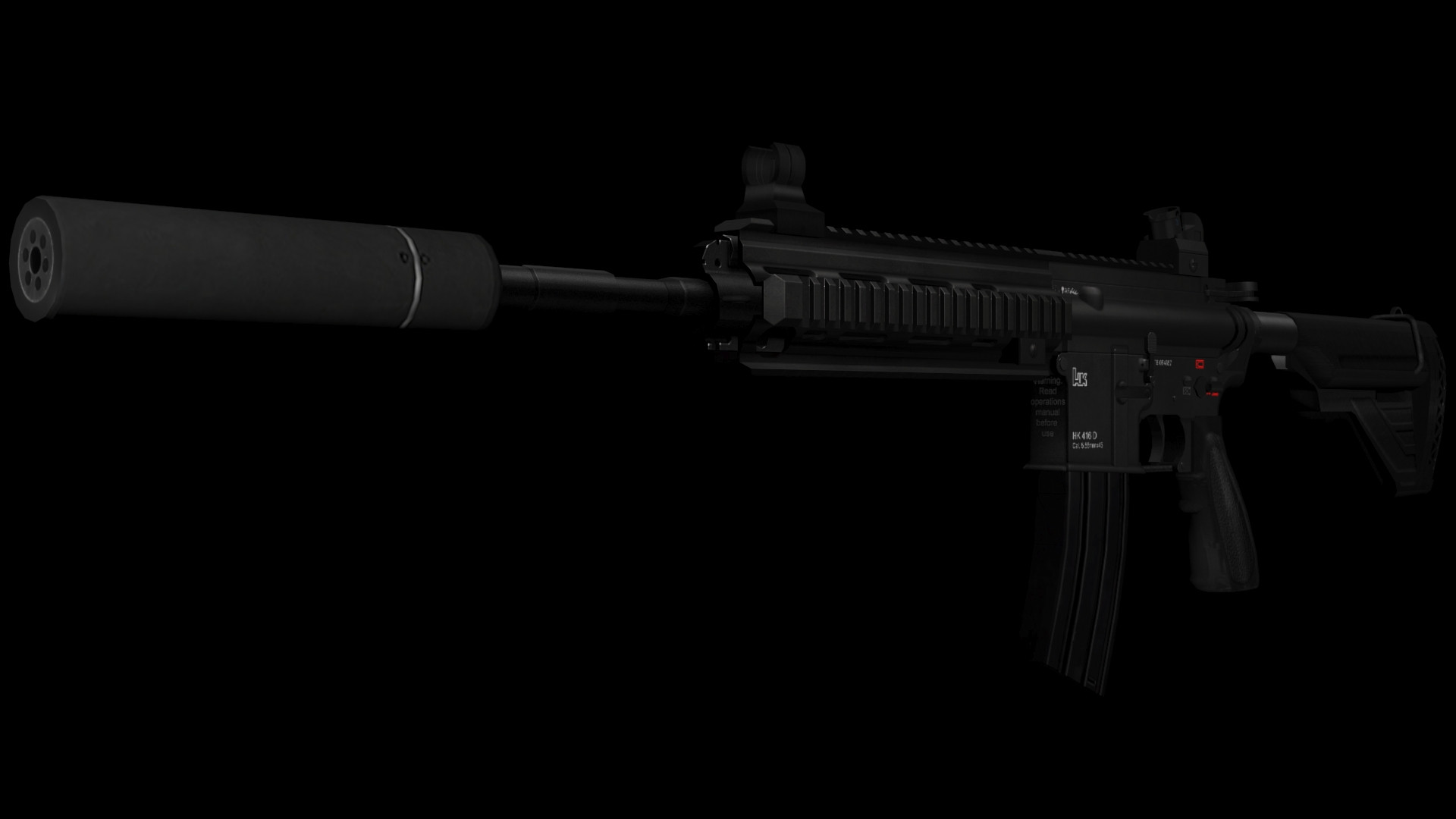 HK416 With Current Gen Stock & Grip 3D Model