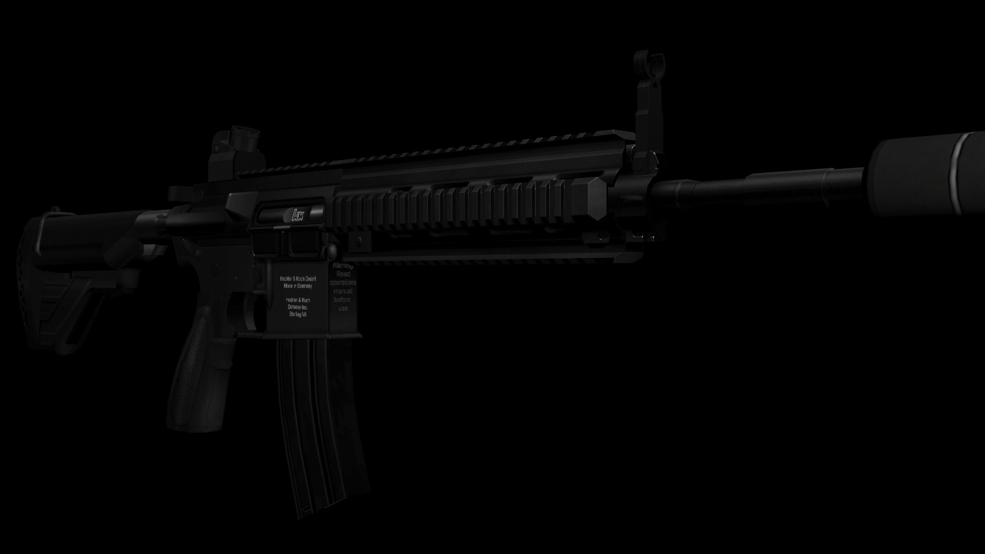 HK416 With Current Gen Stock & Grip 3D Model