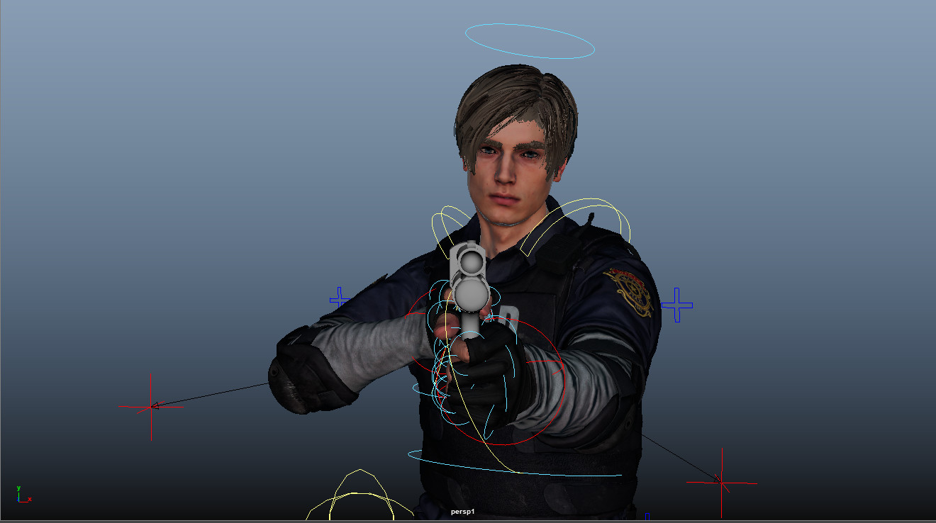 Resident Evil 2 Leon S Kennedy Rig Maya 3D Model