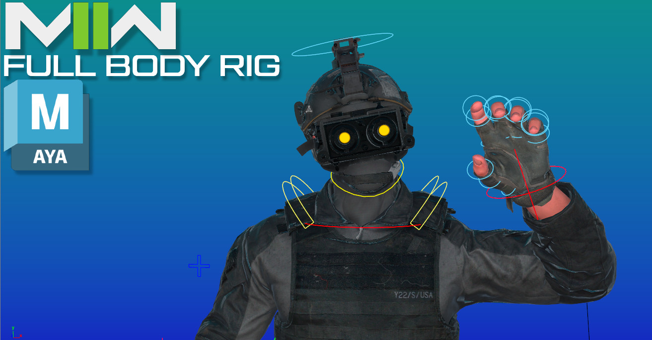 MWII Full Body Rig for Maya 3D Model