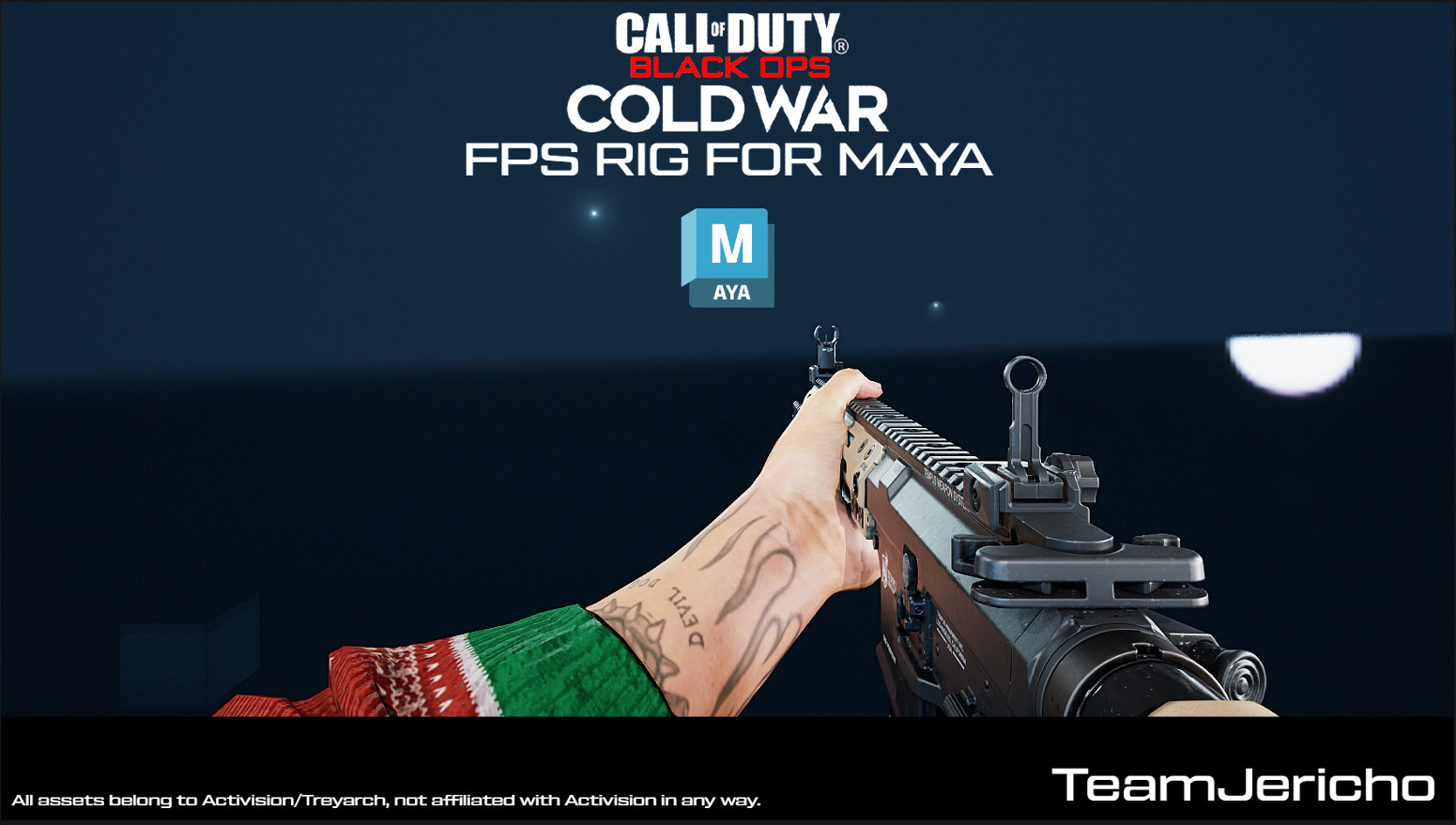 Black Ops Cold War FPS Rig for Maya 3D Model