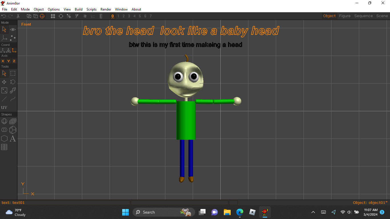 old baldi fan model 3D Model