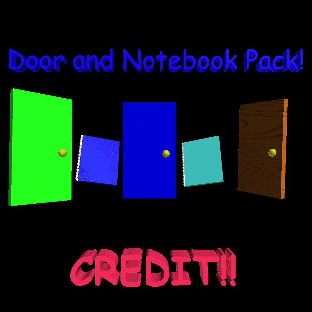 Very Accurate Door and Notebooks Pack 3D Model