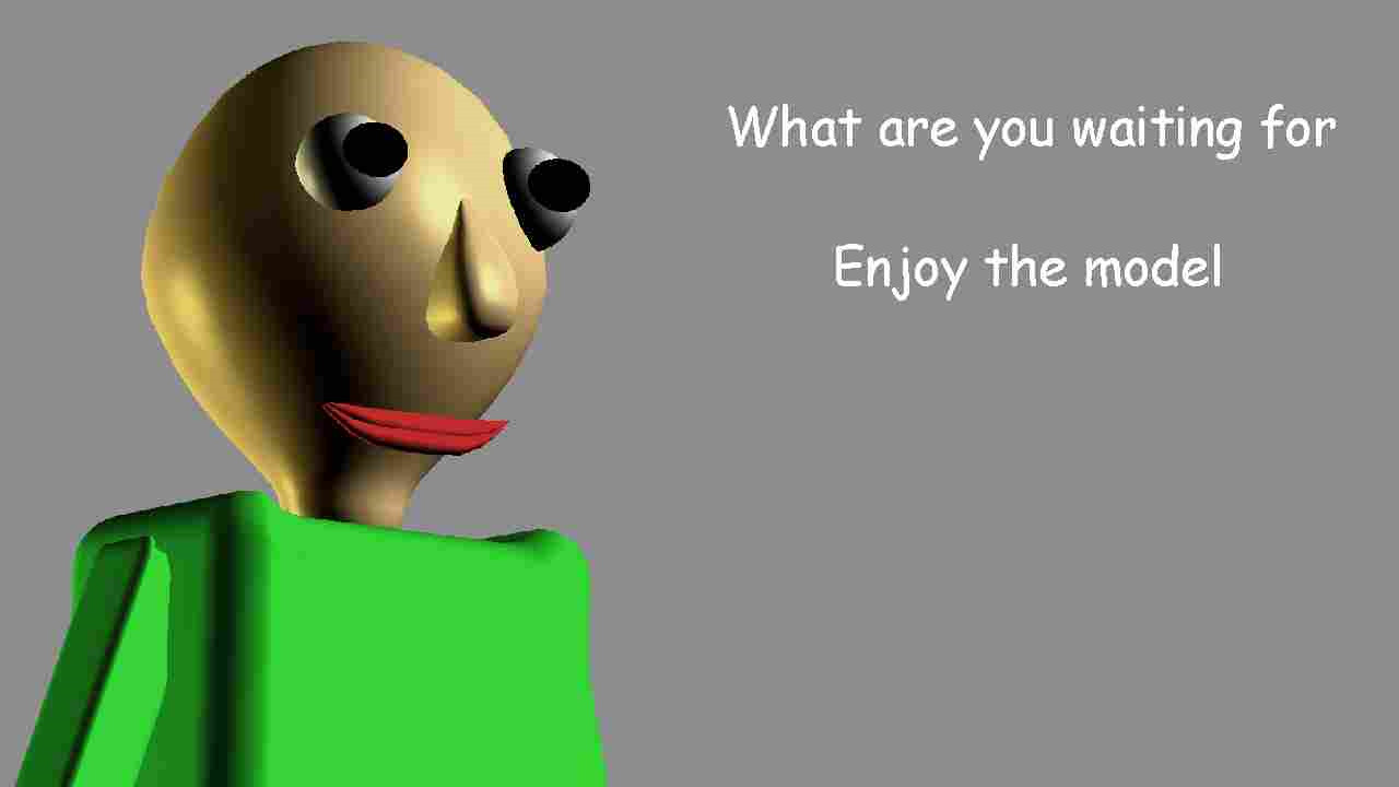 Rookie's Basic'9 Baldi Model V1.8 3D Model