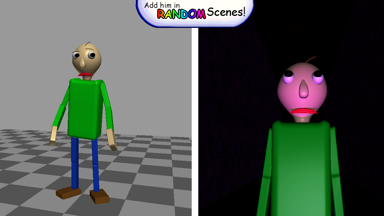 Rookie's Basic'9 Baldi Model V1.8 3D Model
