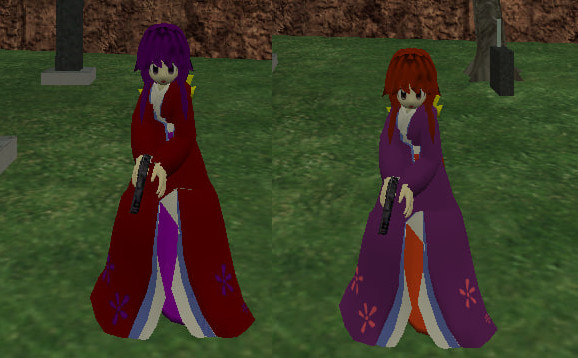 Touhou Kotohime + 2P colors 3D Model