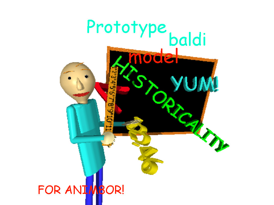 Prototype Baldi Model For Anim8or 3D Model
