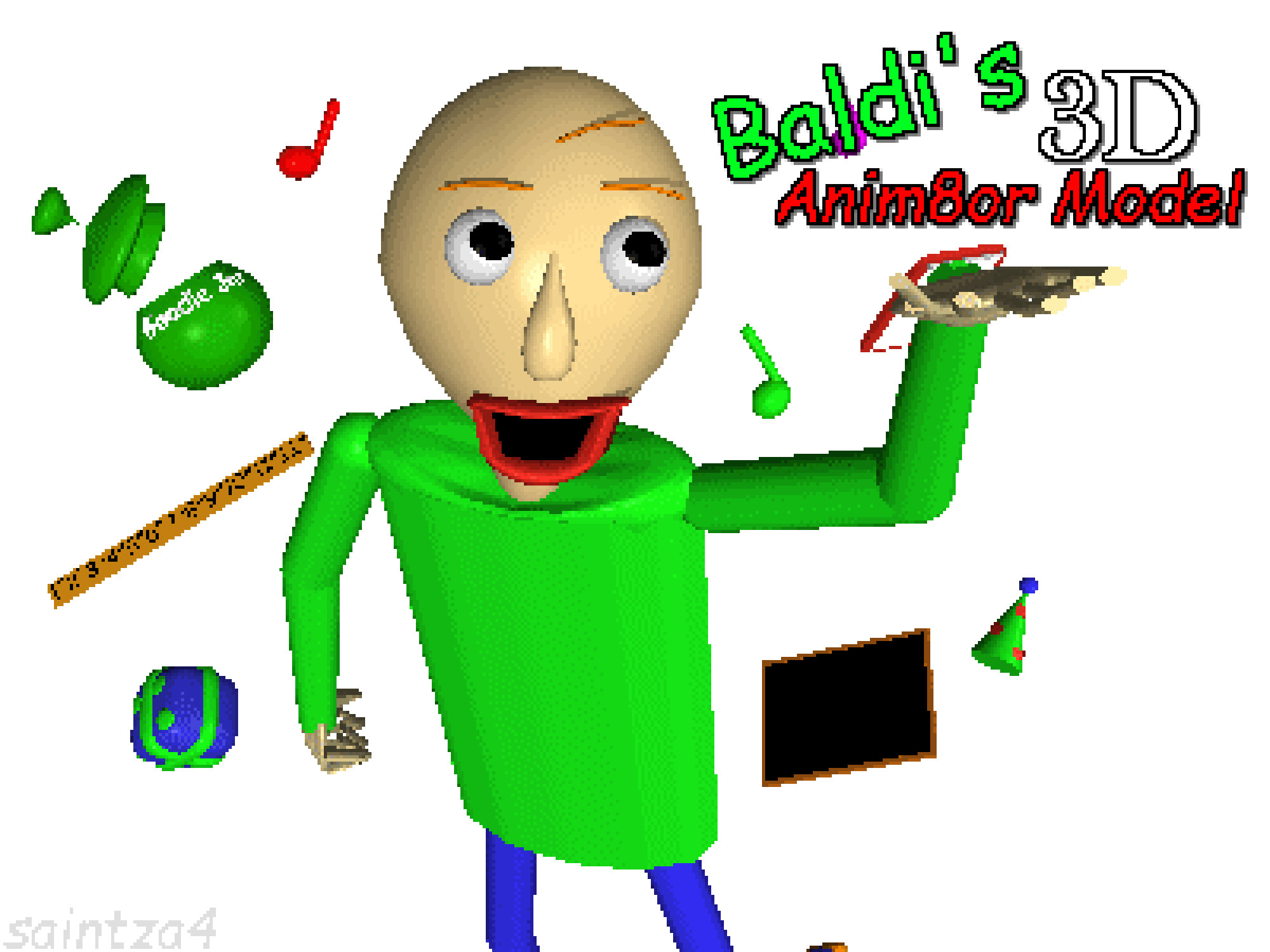 Baldi's 3D Anim8or Model V8 3D Model