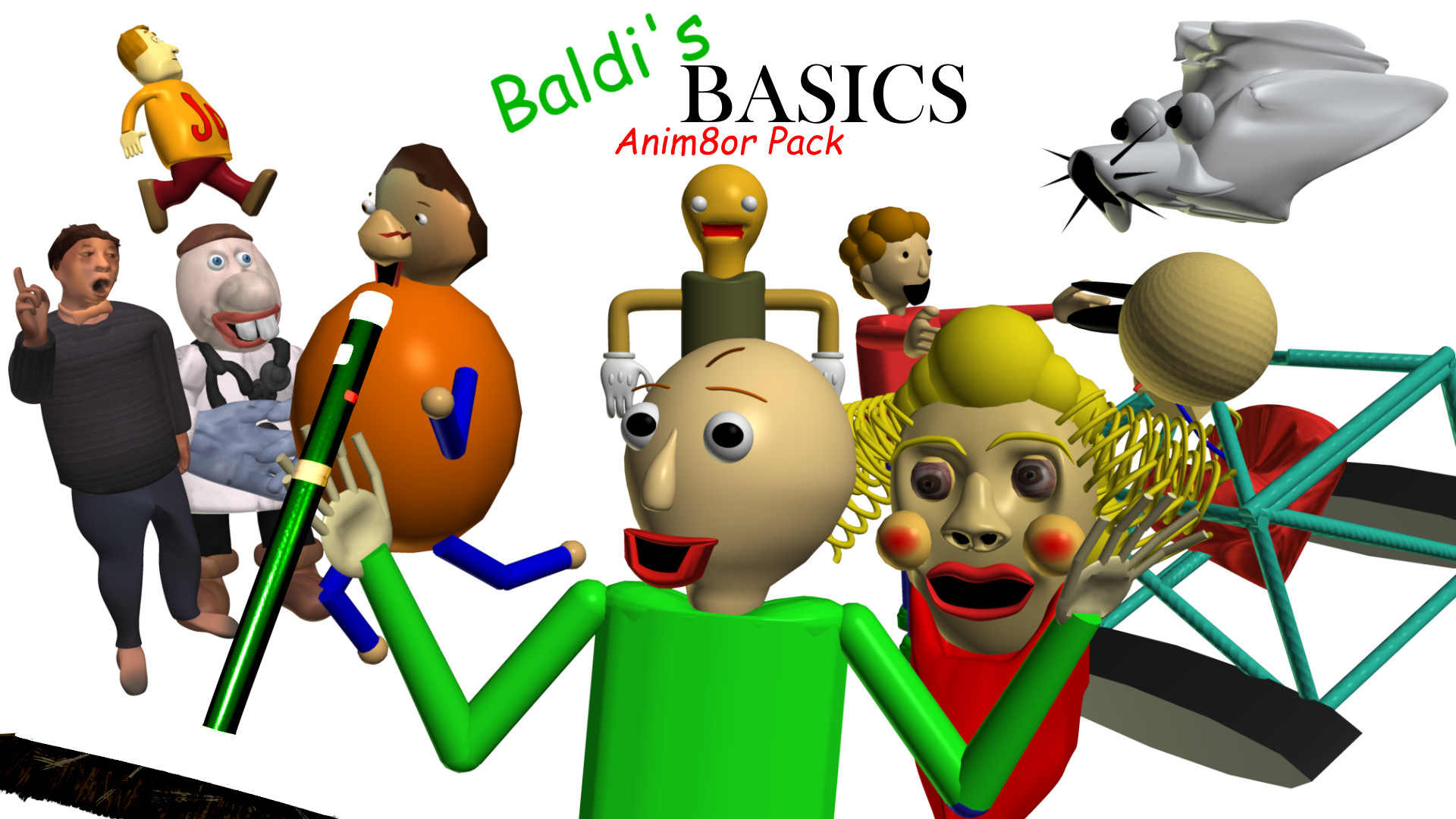 Baldi's Basics Anim8or PACK! 3D Model