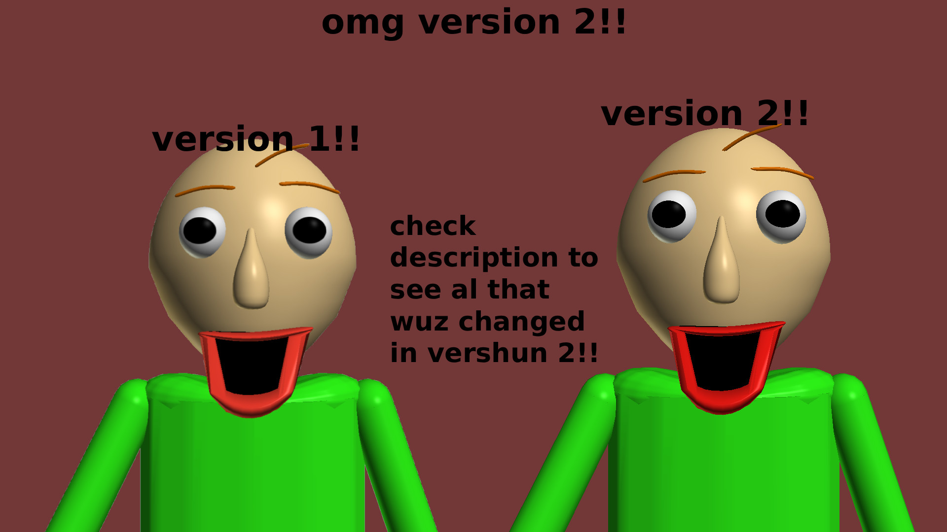 3dsguy's Anim8or Baldi Model V2 3D Model