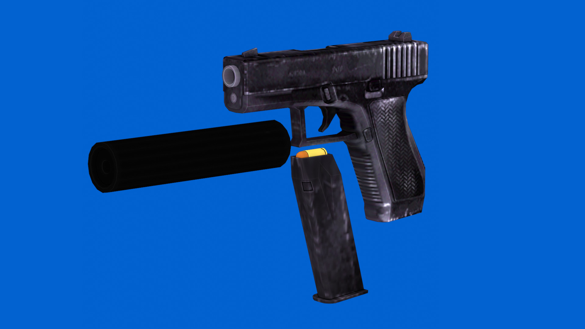 Half Life 1 - Glock Model Remake 3D Model
