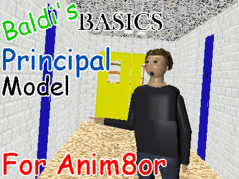 Baldi's Basics Principal model for Anim8or 3D Model
