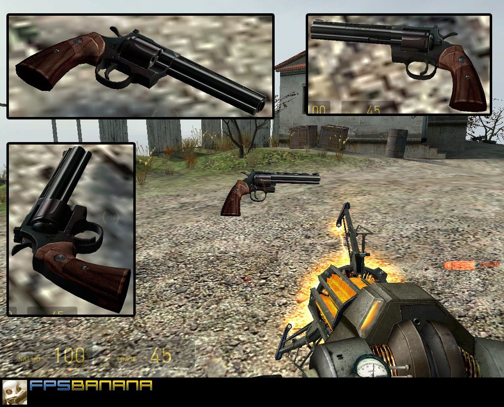 Colt Python World Model + New Ammo Box [Half-Life 2] [Mods]