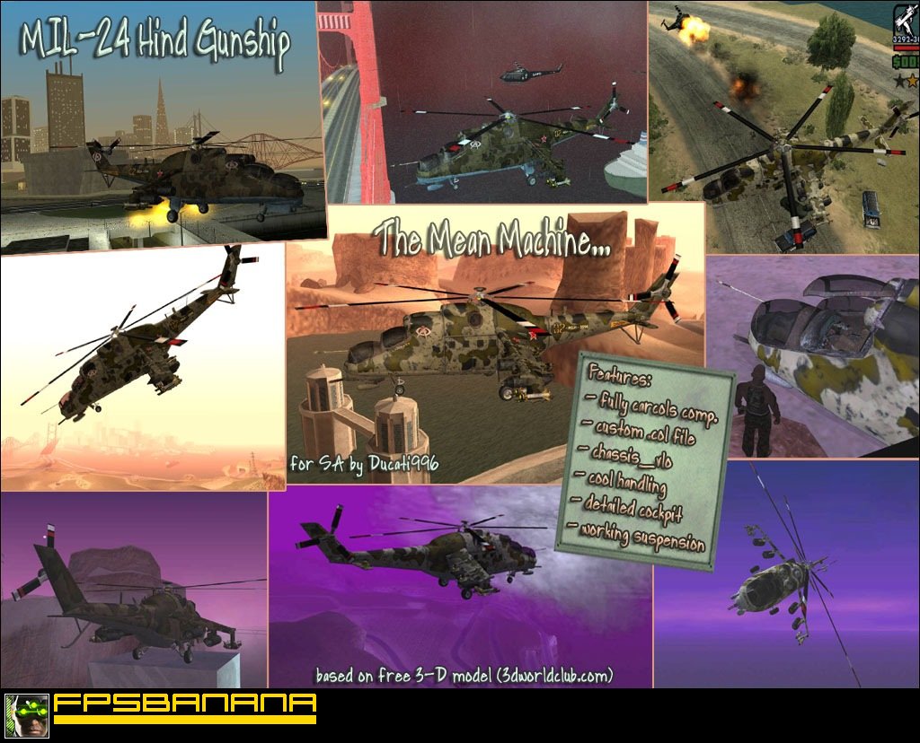 MIL-24 Hind Gunship [Grand Theft Auto: San Andreas] [Mods]