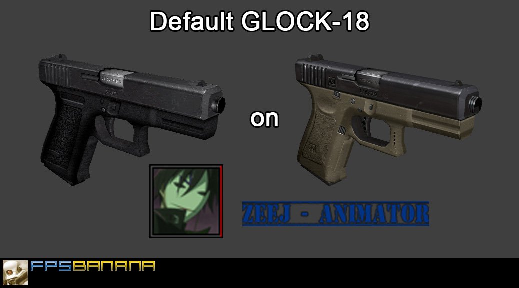 Default GLOCK-18 on Zeej Animations V2 Mod for Counter-Strike: Source | CS:S Mods
