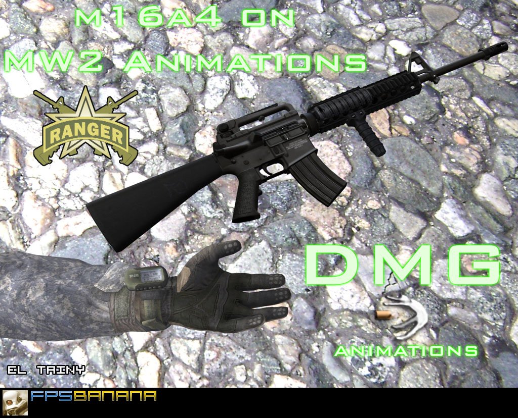 M16A4 on MW2 Animations Mod for Counter-Strike: Source | CS:S Mods