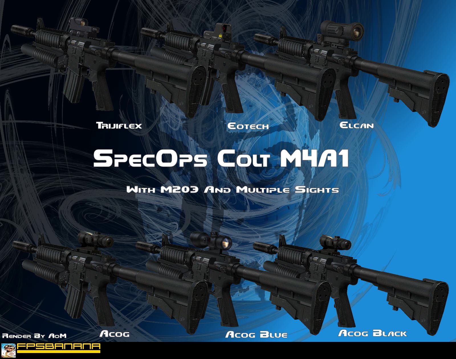 SpecOps Colt M4A1 With M203 and multi Sights [Counter-Strike: Source] [Mods]