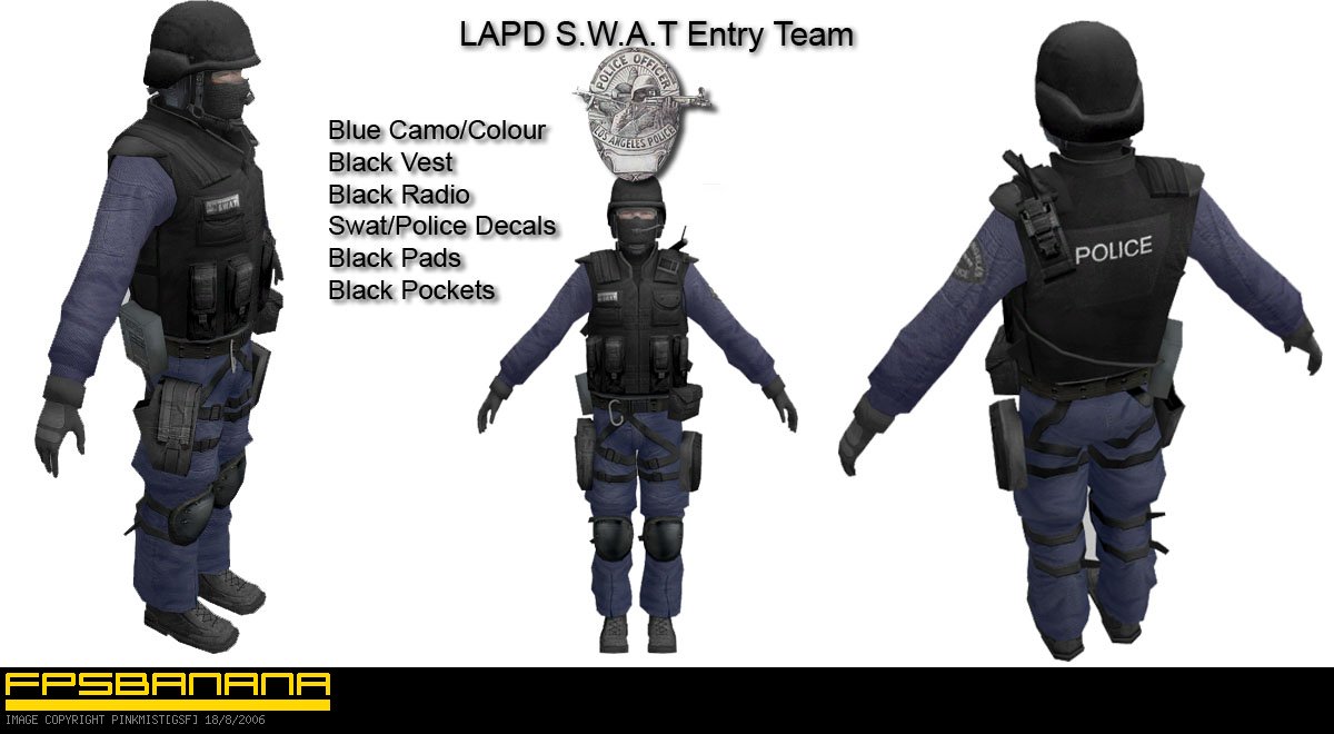 LAPD S.W.A.T Police Officer - Entry Team Mod for Counter-Strike: Source ...