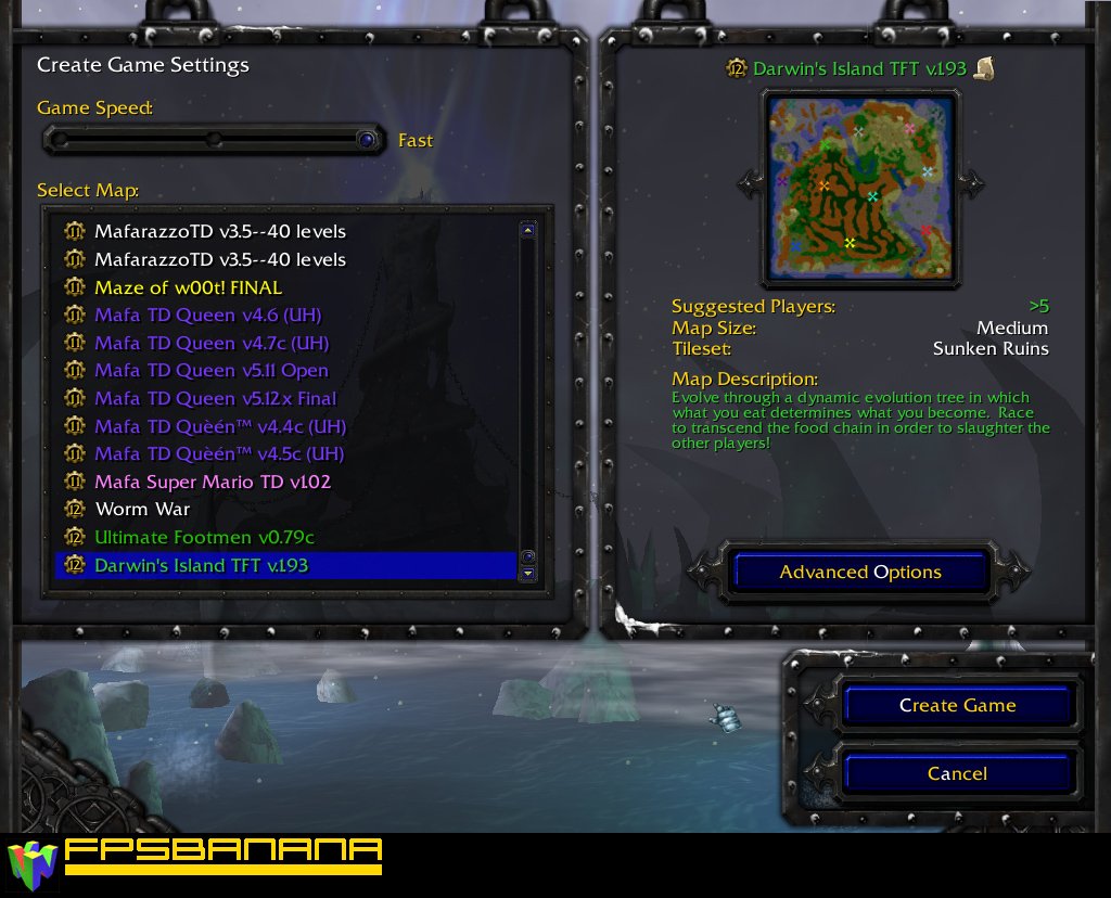 darwins island tft 1.93 Mod for Warcraft III: The Frozen Throne | WC3 Mods