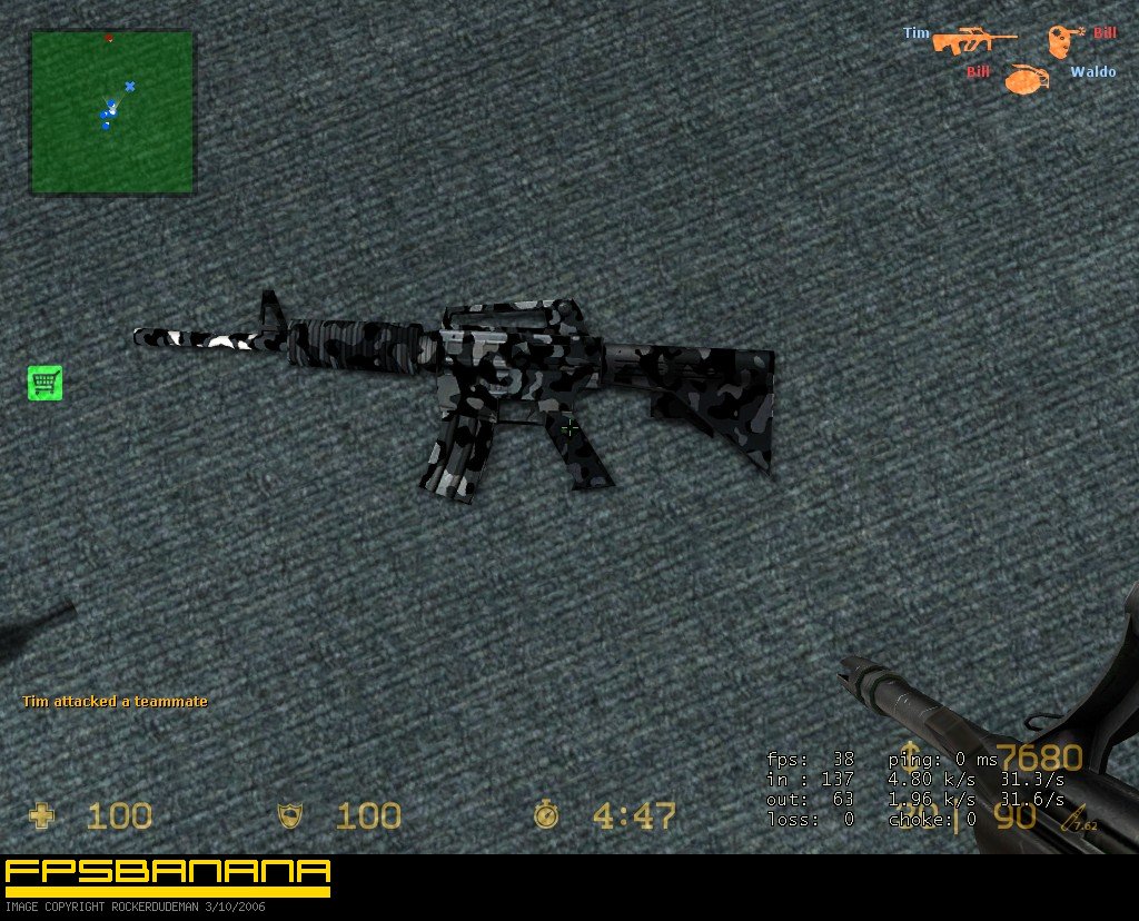 M4a1 White Camo Skin [Counter-Strike: Source] [Mods]