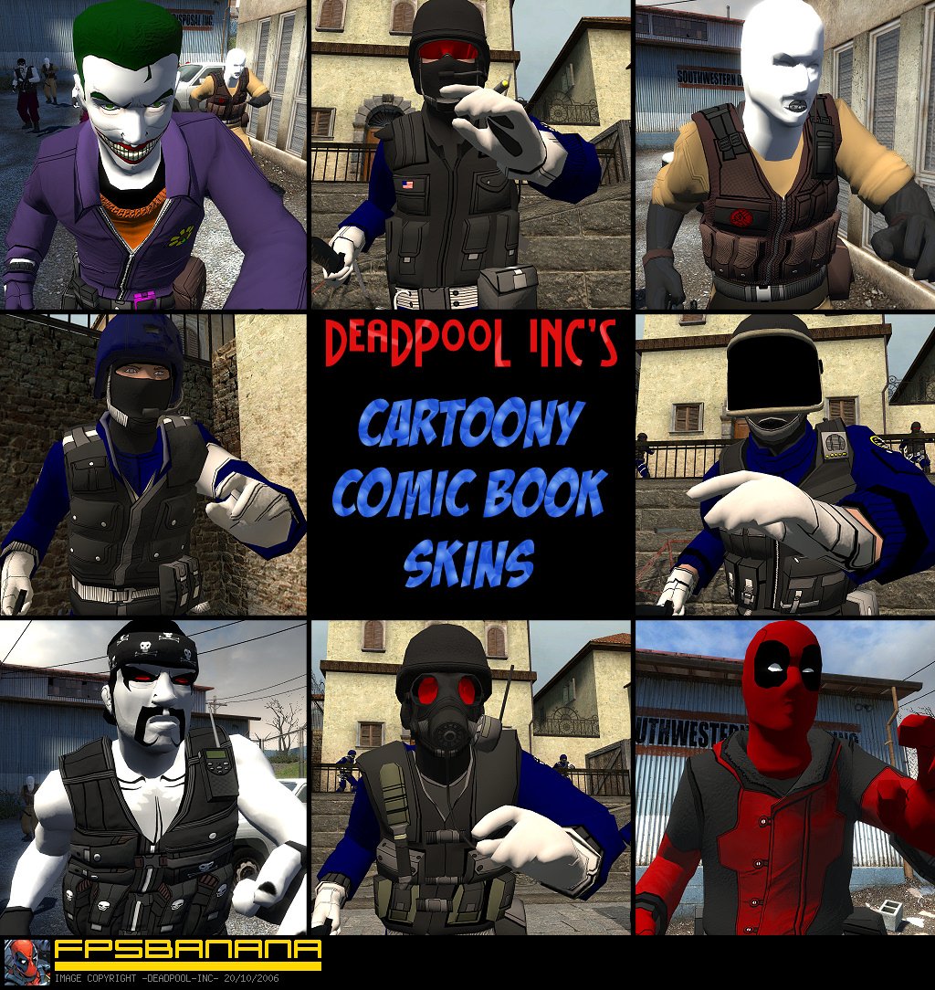Cartoony Comic Book Skins Mod for Counter-Strike: Source | CS:S Mods