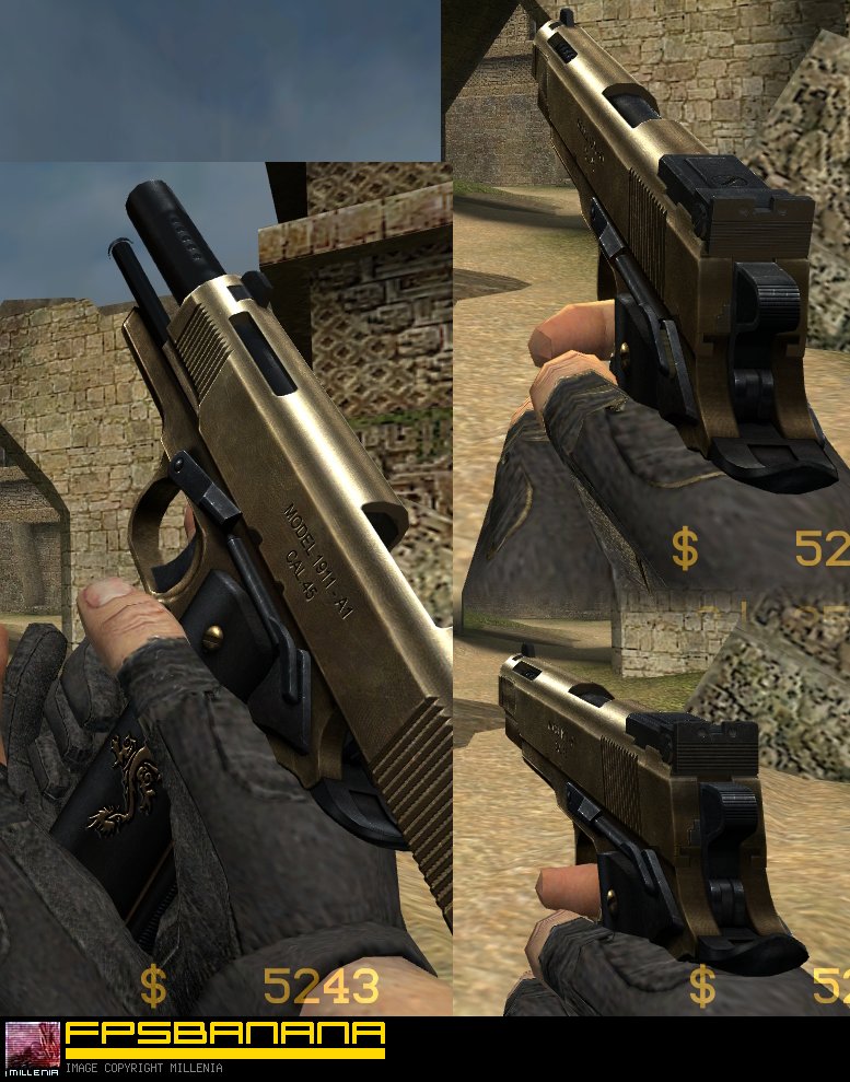 Castor Troy's Golden 1911 Mod for Counter-Strike: Source | CS:S Mods